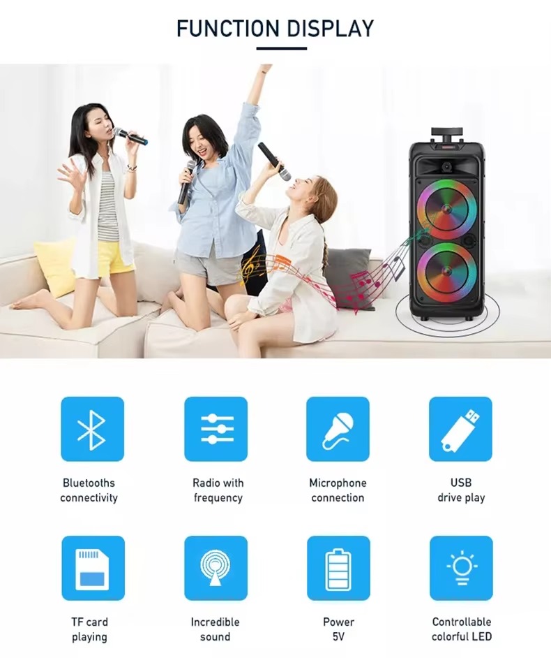 Xienan - SING-e Parlante Karaoke ZQS 8211 - Control - Microfono - 40W - Bateria